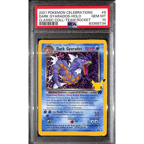 PSA10 - 2021 Pokemon - Dark Gyarados Holo 8/82 Team Rocket Celebration
