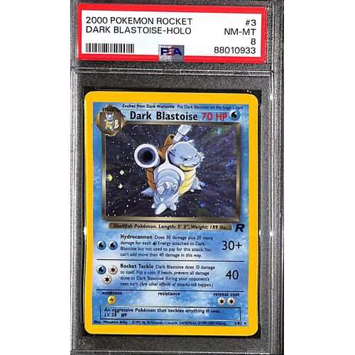 PSA8 - 2000 Pokemon Dark Blastoise Holo 3/82 - Rocket