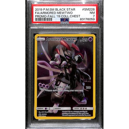 PSA7 - 2019 Pokemon - FA/Armored Mewtwo SM228 - Promo 19 Coll Chest