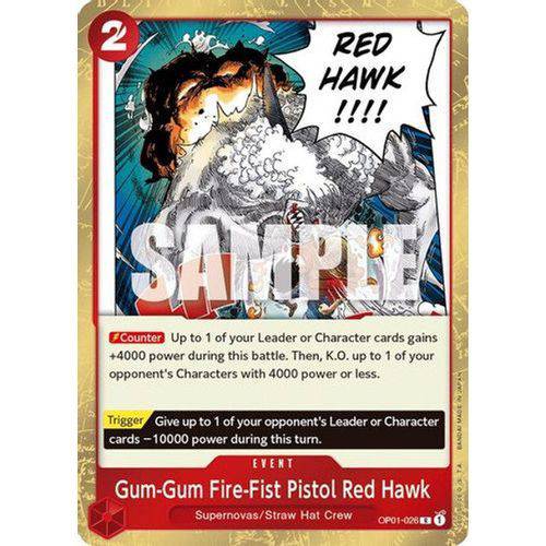 OP01-026R Gum-Gum Fire-Fist Pistol Red Hawk (Foil)